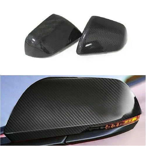 CARBON FIBER SIDE MIRROR COVER CAP FOR 2015~2023 FORD MUSTANG WITH LED ...