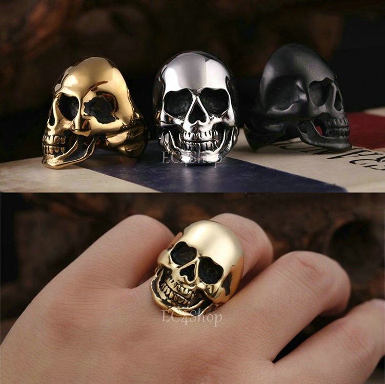 Men's Punk Gothic Rock Rocker Biker Retro Big Heavy Stainless Steel ...