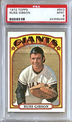 1972 TOPPS #643 RUSS GIBSON PSA 9 MINT GIANTS | eBay
