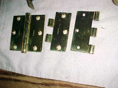 BALDWIN Solid Brass HINGES - SINGLES and DOUBLE - 3 1/2" x 1 1/2" - Estate | eBay