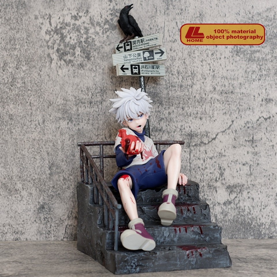Anime HUNTER Killua Zoldyck Cut out the heart Eat a lollipop Figure Toy ...