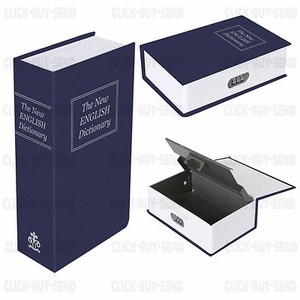 METAL 3 DIGIT COMBINATION PORTABLE BOOK SAFE BOX SAFES REALISTIC ...