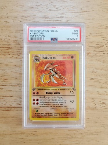 Pokemon PSA 9 MINT 1999 Kabutops 24/62 1st Edition Fossil Rare Card | eBay