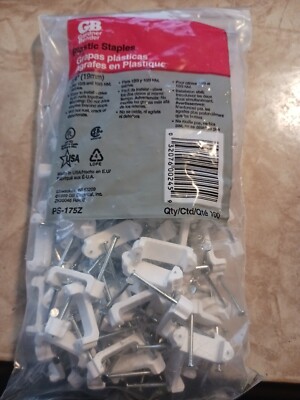 Gardner Bender PS-175Z - 100 Pack of 3/4" Plastic Romex Cable Staples ...
