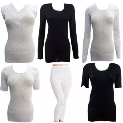 Ladies Girls Thermal Vest, Long Jane ,Built Up Strap Vest | eBay UK