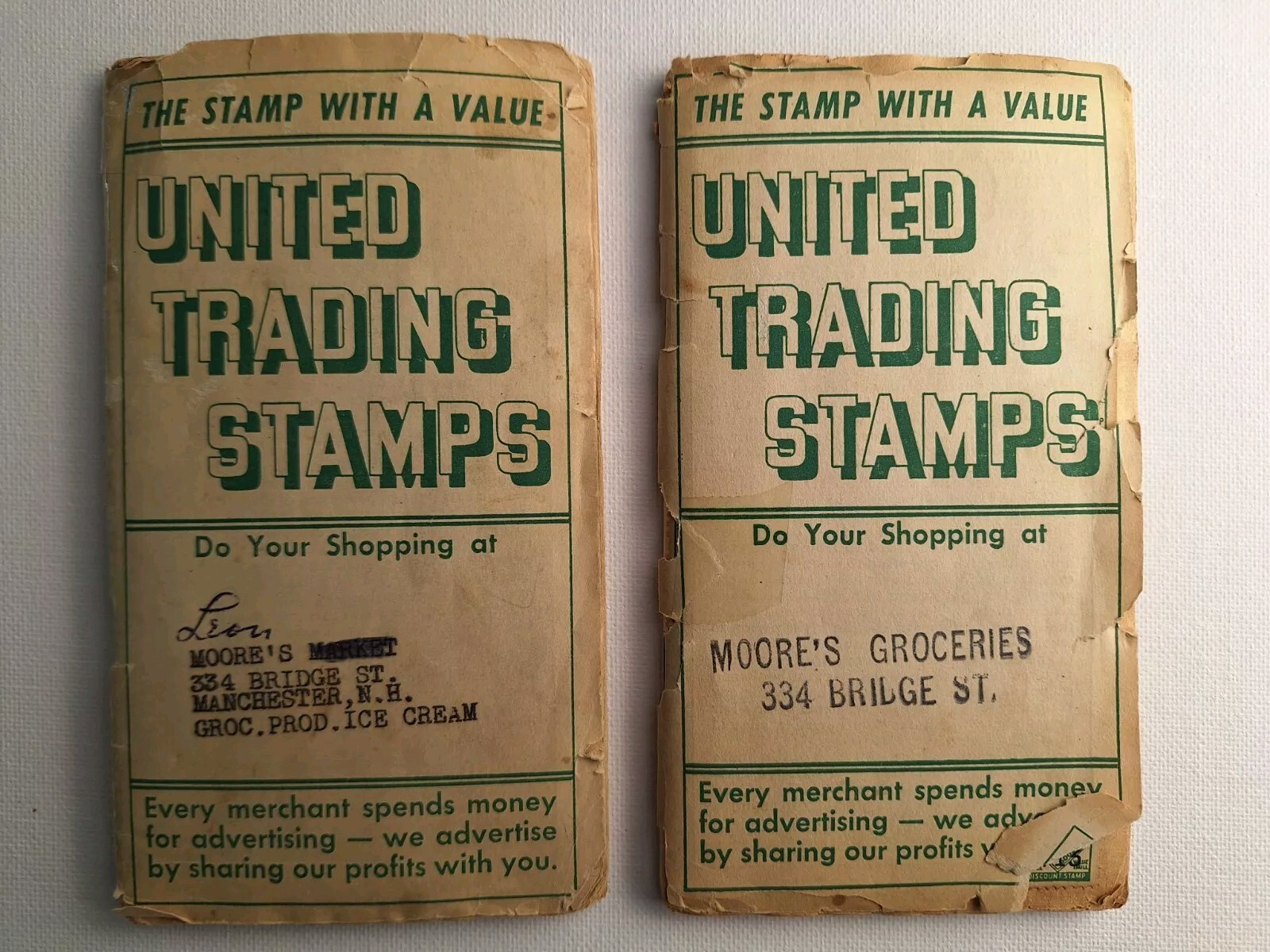 2X United Trading Stamps Booklet with Stamps Moore's Manchester NH ...