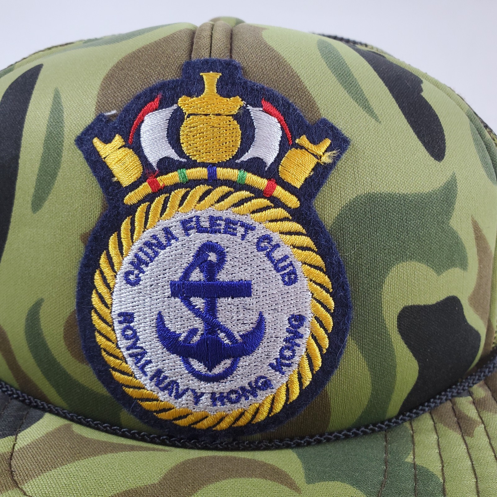Vtg Hat Cap Camouflage China Fleet Club Royal Navy Ho… - Gem