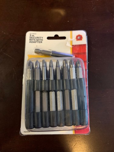 3" SECURITY BITS w/ adapter 33pcs NEW tamper-proof 1164449 slot/hex ...