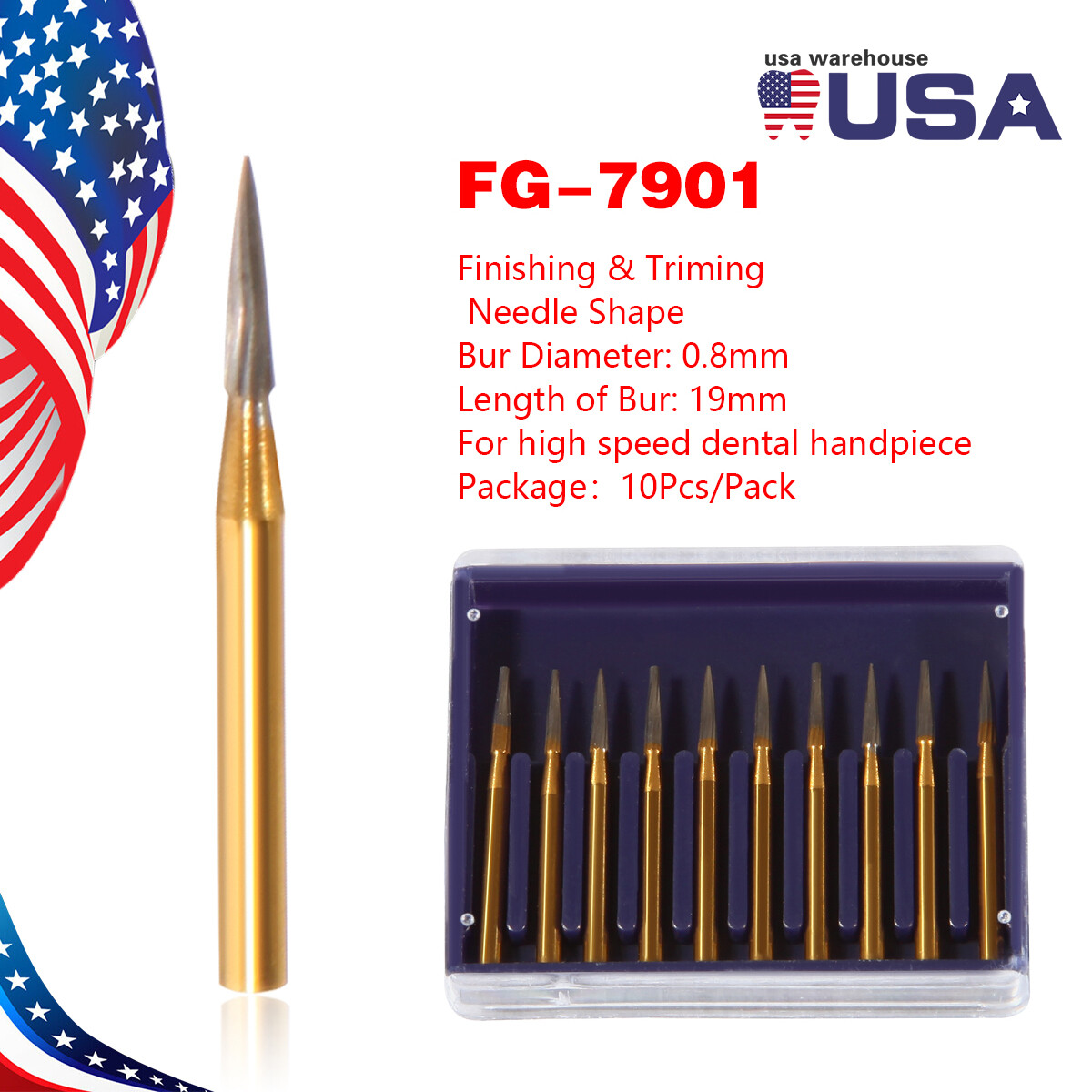 10-200pcs FG7901 Tungsten CARBIDE Trimming&Finishing Bur High Speed ...