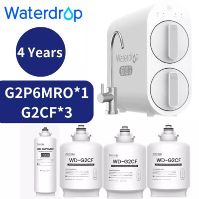 Waterdrop G2P600 Reverse Osmosis System, Extra 3 WD-G2CF and 1 WD-MRO ...