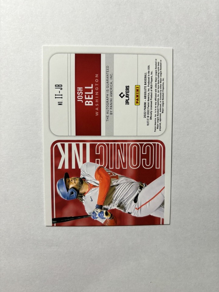 2022 Absolute Iconic Ink #16 Josh Bell Autograph /199 Nationals SP Auto ...