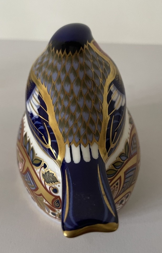 VINTAGE ROYAL CROWN DERBY PAPERWEIGHT BULLFINCH NESTING GOLD STOPPER ...