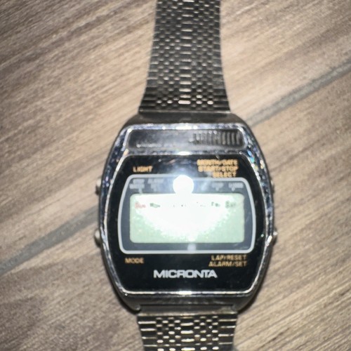 Micronta LCD Quartz Digital Alarm Chronograph Men's Watch NEED Battery ...