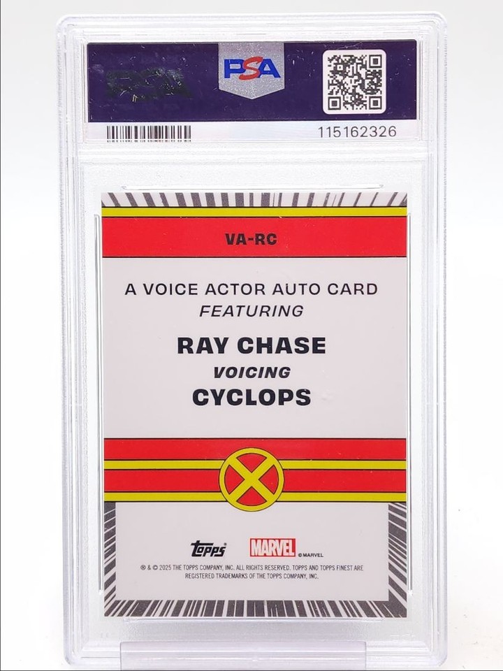 RAY CHASE AS CYCLOPS 2025 TOPPS FINEST MARVEL X-MEN '97 VOICE AUTO PSA ...