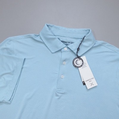 Kenneth Cole Golf Polo Shirt Micro Striped Ocean Breeze Wicking UPF 50 ...