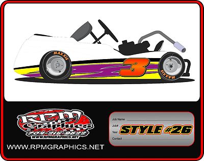 RACING GO KART WRAP WITH FRONT AND REAR NUMBERS, graphics, decals ...