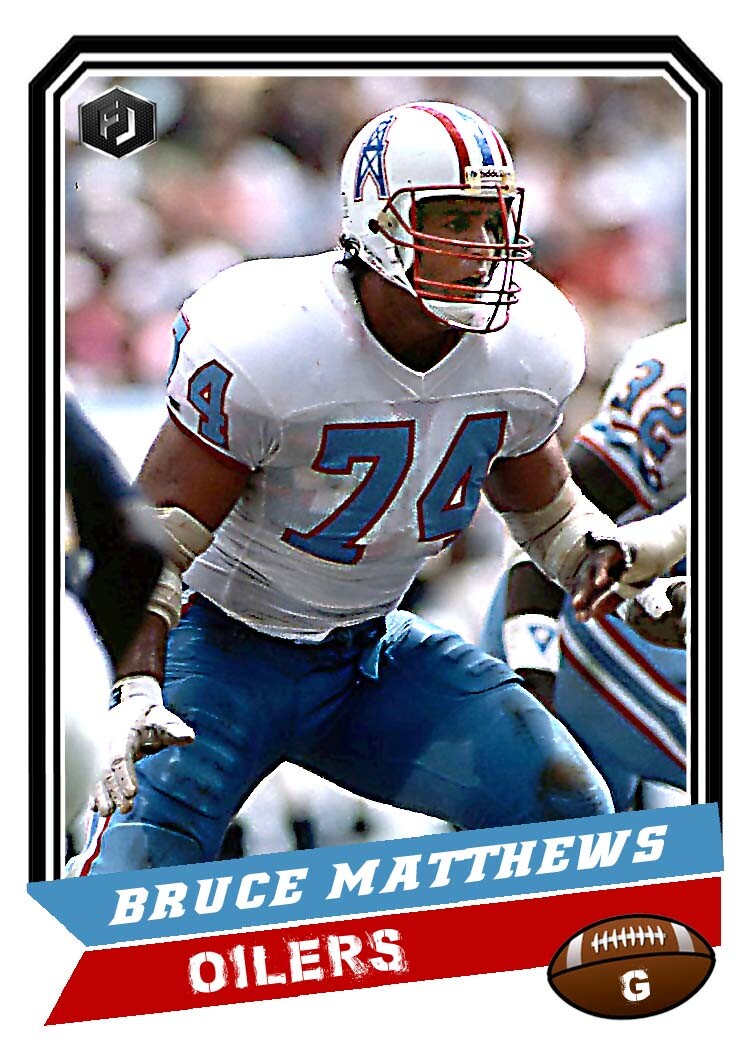 ACEO BRUCE MATTHEWS HOUSTON OILERS CUSTOM HAND MADE ART CARD | eBay