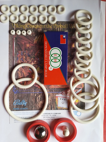 FLIPPER. BALLY -VIKING-Kit complet caoutchouc(élastique,bille ampoule ...