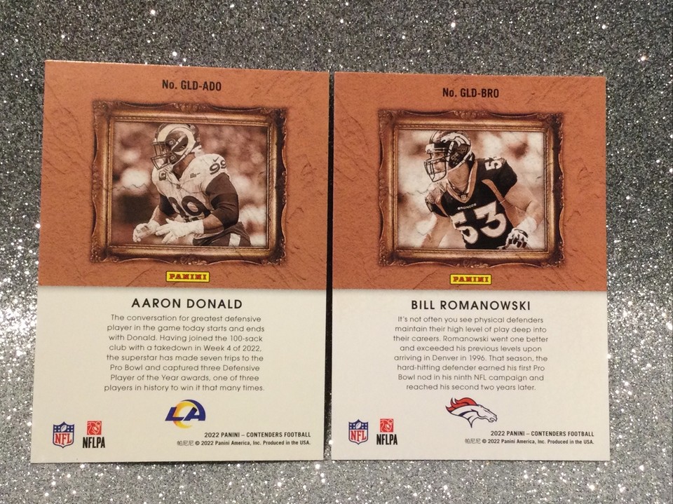 2022 Gladiators - Green Foil - Aaron Donald Bill Romanowski (4 Cards ...