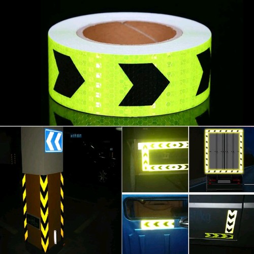 Green Reflective Safety Warning Tape Sticker Strip Arrow Decal For Car ...