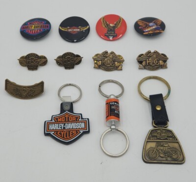 Harley Davidson Keychain Pin Buttons Lot Of 12 | eBay