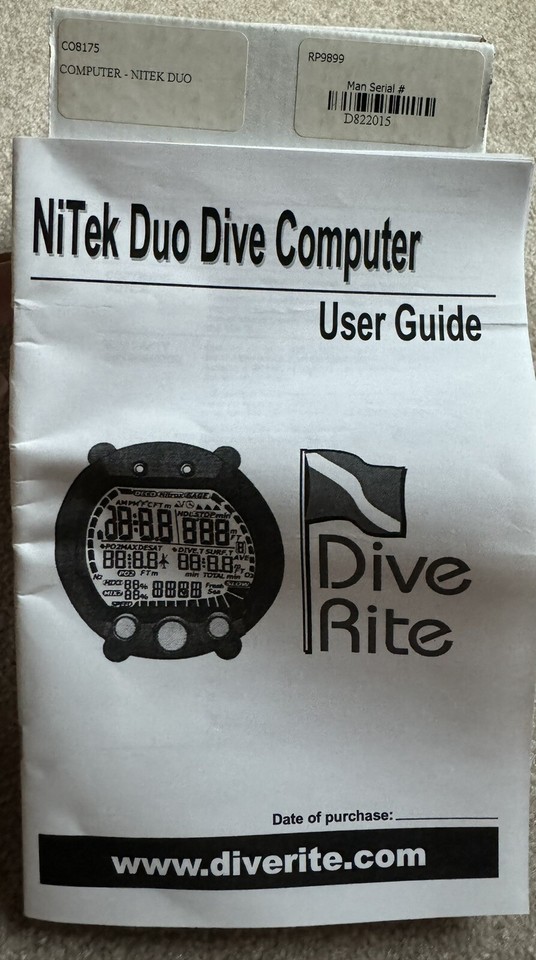 Dive Rite Nitek Duo Scuba Dive Computer With 3 Wrist Strap Options | eBay