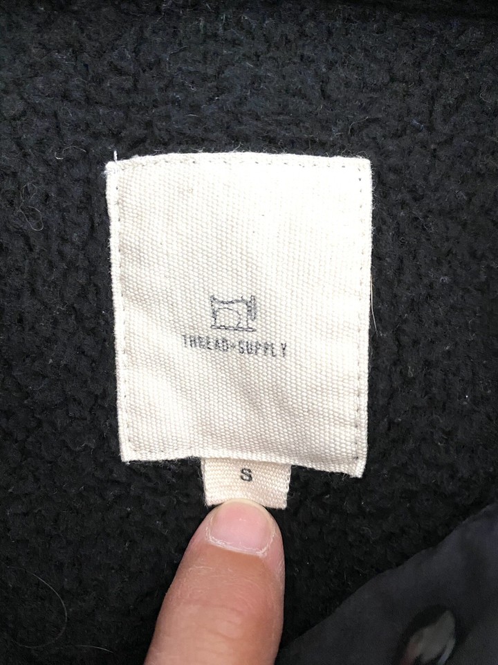 Thread Supply PinDot Nubby Fleece Quarter Snap Black Women’s Size Small ...