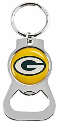 GREEN BAY PACKERS STAINLESS STEEL BOTTLE-OPENER KEY TAG CHAIN RING #6 ...