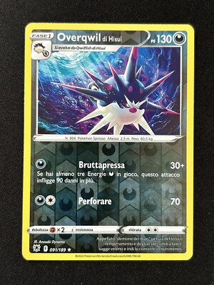 POKEMON - OVERQWIL - RARA - REVERSE HOLO - 091/189 - LUCENTEZZA ...