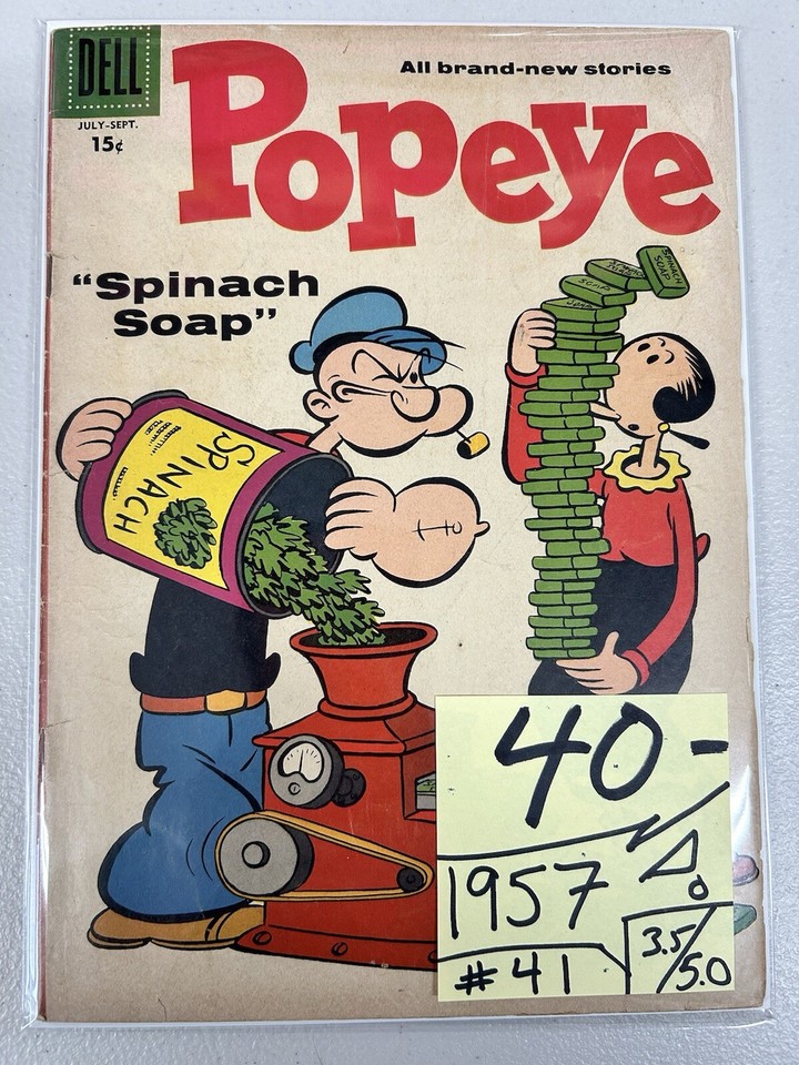 POPEYE Comic Book Lot! 1949-1957 #4,6,7,27,41 Golden Age Key - Vintage ...