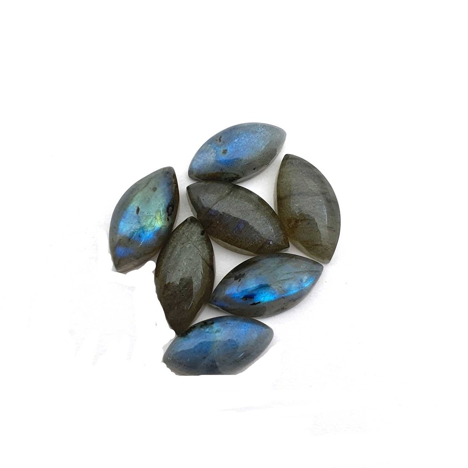 Natural Labradorite Blue Flash Cabochon Marquise Gemstone Lot 7Pcs 10* ...