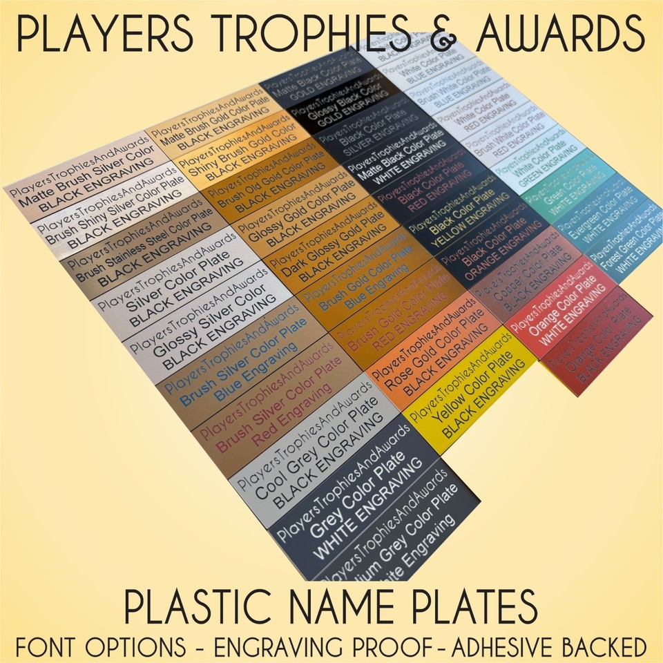 .75x3 PLASTIC Engraved name plate CUSTOM Trophy Tag Engraving Proof 3 x ...