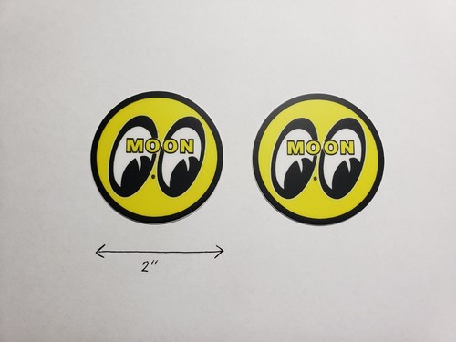 x2 Moon Eyes Stickers - 2 inch Round Rat Fink Hot Rod Old School ...