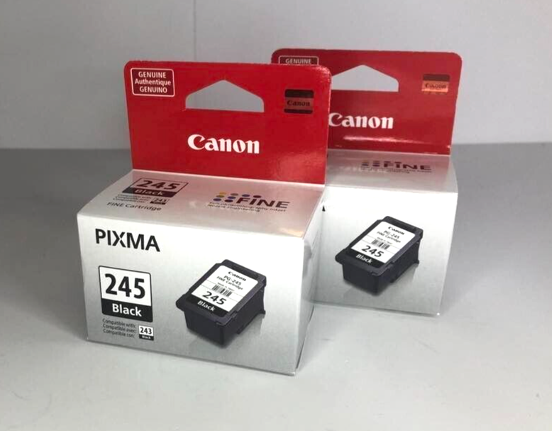 Canon Pixma 245 Black Ink Cartridges Fine PG-245 - Lot of 2 | eBay