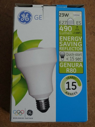 GE Lighting Genura 23W = 100W Energiesparlampe E27 R80 | eBay.de