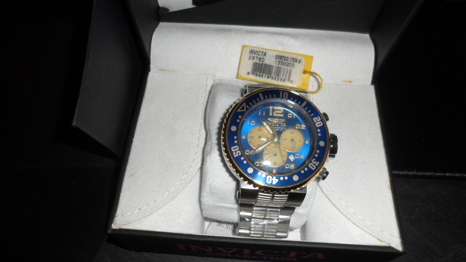 INVICTA 29760 Pro Diver Chronograph Date Blue Dial Stainless Men's ...