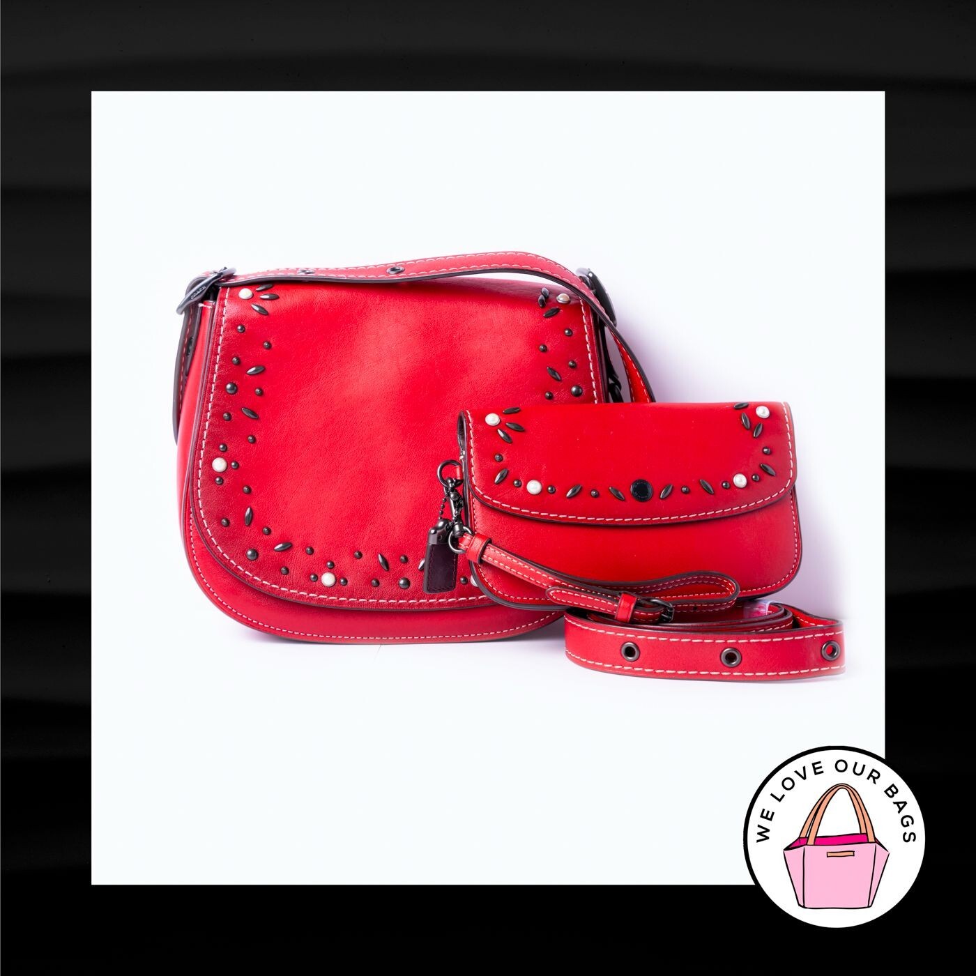 COACH CUSTOM 1941 RED GLOVETANNED LEATHER SADDLE BAG … - Gem