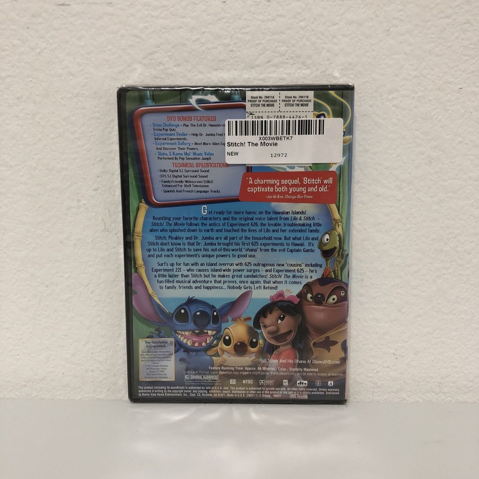 Disney's Stitch! The Movie (DVD, 2003) - Brand New - Sealed ...