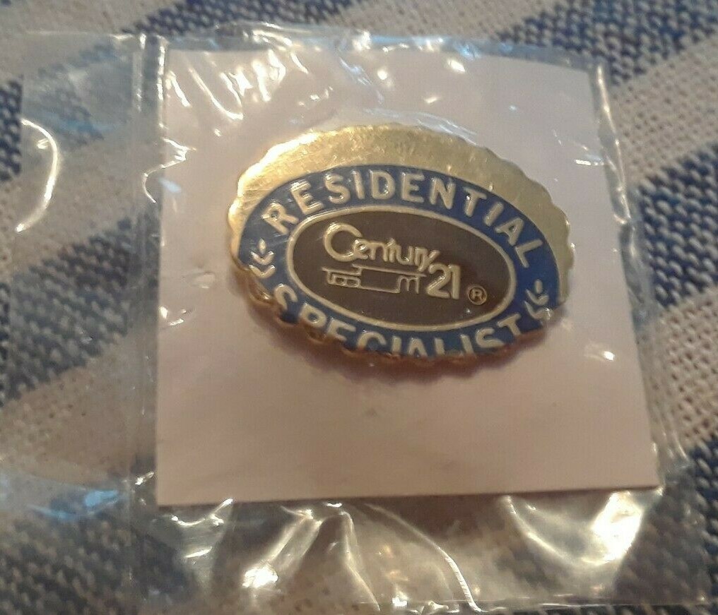 RARE! OFF CENTERED CENTURY 21 RESIDENTIAL LAPEL PIN NICE COLLECTABLE OR ...