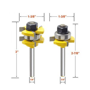 2 Bit Tongue and Groove Router Bit Set - 1/4" Shank | eBay