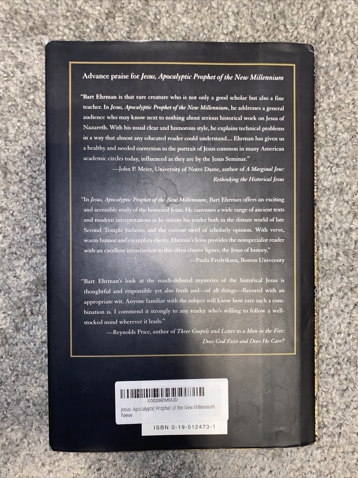 Jesus: Apocalyptic Prophet of the New Millennium Bart D. Ehrman | eBay