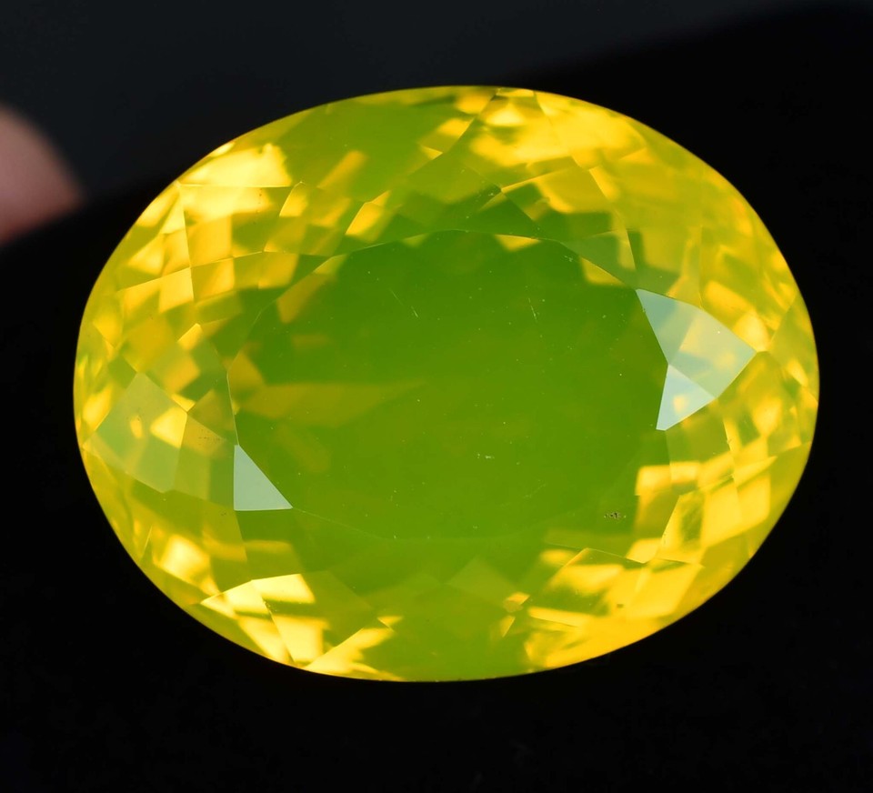 59.85 Ct Natural NEON Yellow Opal Certified Flawless Unheated Oval Cut ...