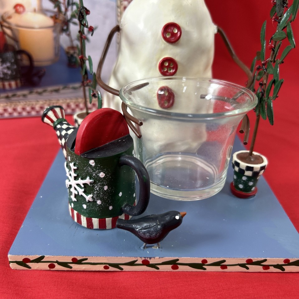 Debbie Mumm Snowman/ Bird / Watering Can Winter Xmas Candlescape Never ...