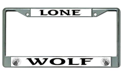 Lone Wolf Chrome License Plate Frame 783935047233| eBay