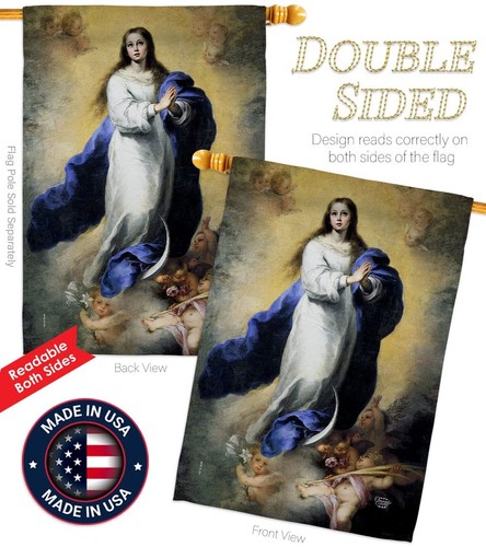 The Immaculate Conception Garden House Flag-Set Religious Faith Hope ...