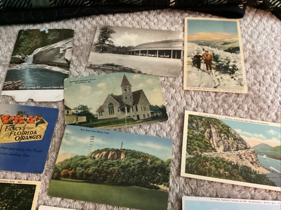 Big Lot ~50 Vintage US Postcards w/ 1 Cent Stamps Linen Early Posted ...