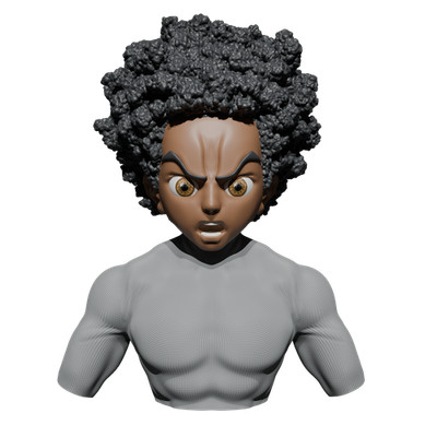 1/6 Scale Head [Unpainted]: Boondocks (Huey Angry) | eBay