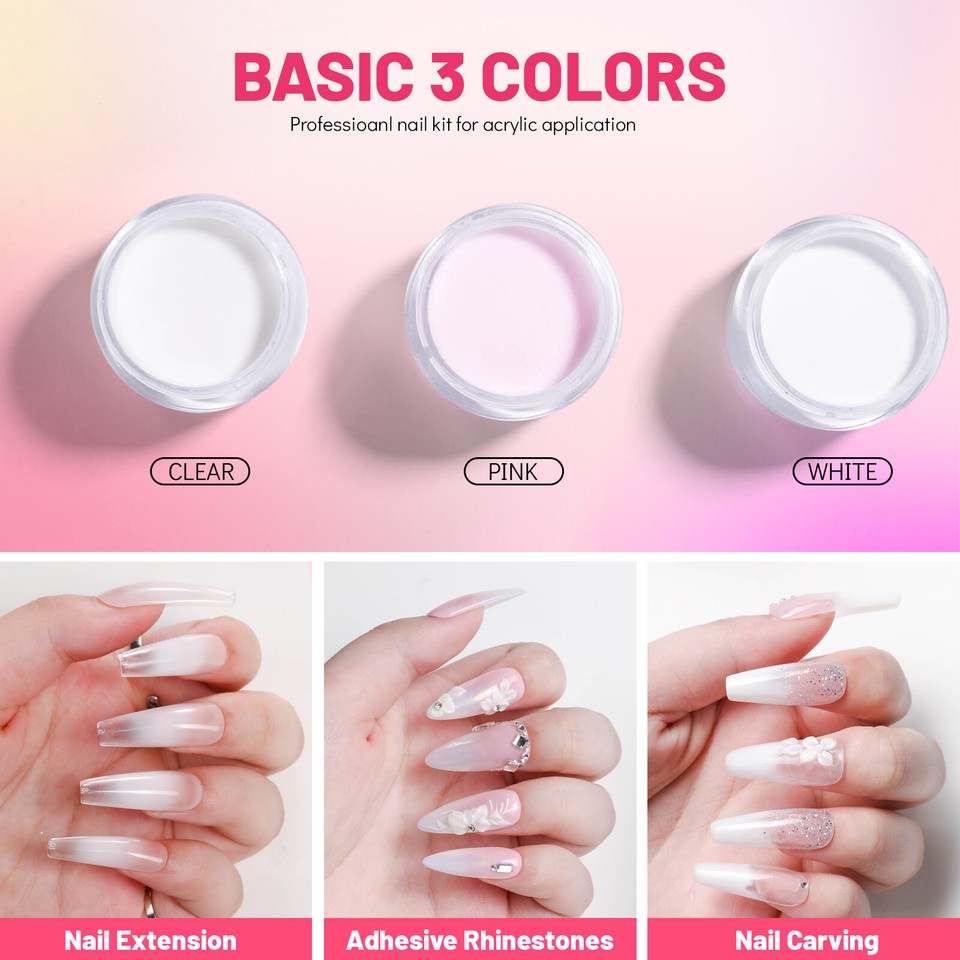 Portable Acrylic Nail Set With Acrylic Powder Acrylic Liquid Manicure ...