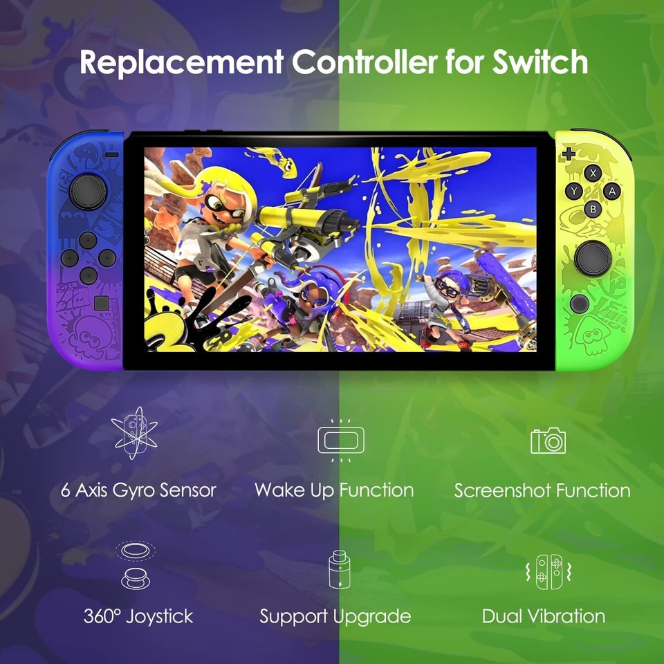 Joy Con Replacement for Switch Wireless Controller with Double Wake-Up ...