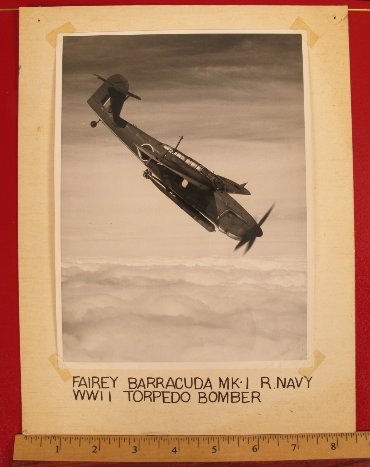 VINTAGE PHOTOGRAPH FAIREY BARRACUDA MK-1 ROYAL NAVY WWII TORPEDO BOMBER ...